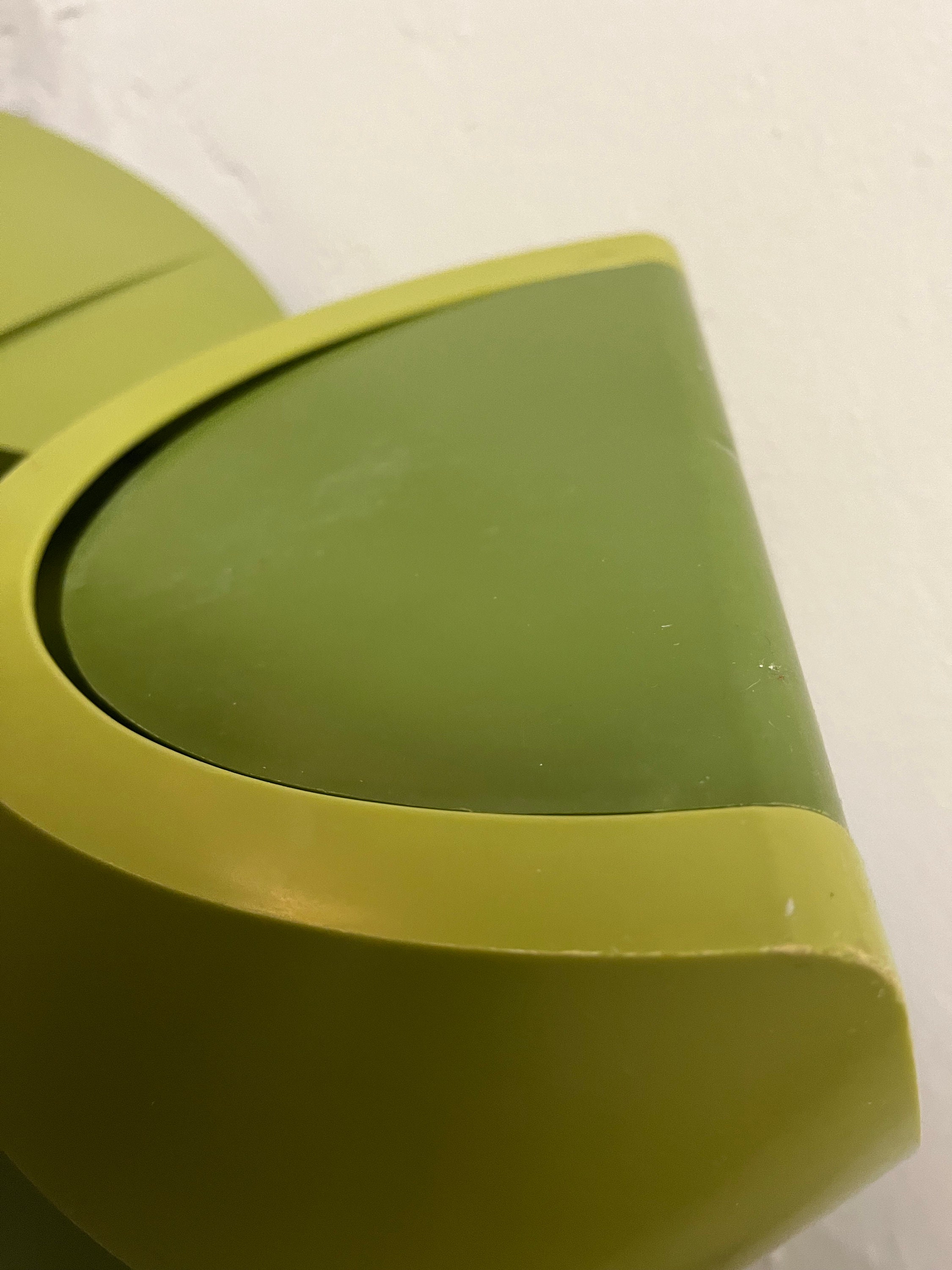 Vintage Bin, Set of Two Different Green Plastic Waste Bins, From the ...