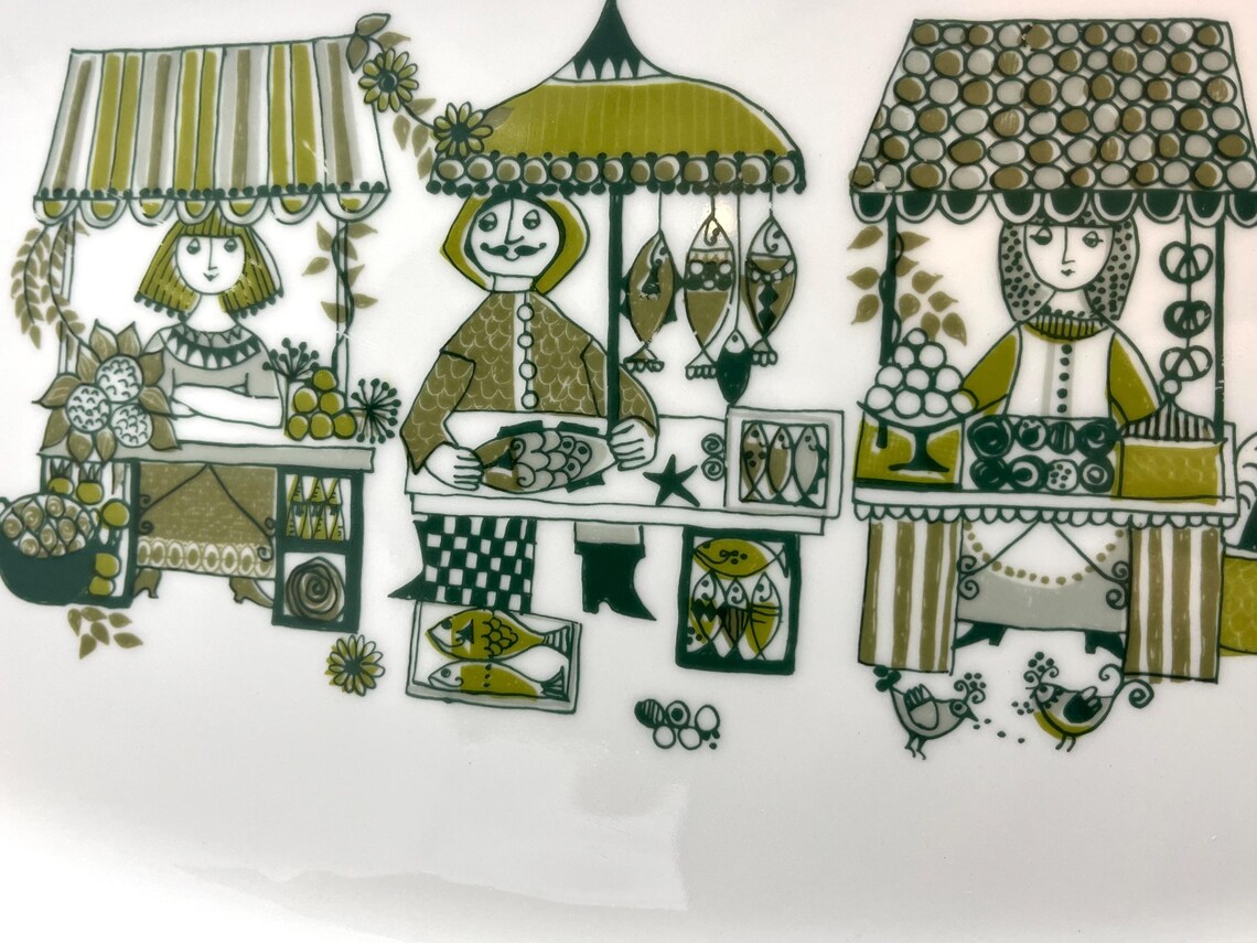 Figgjo Market Dish, MINT Condition Large Serving Dish, Market is ...