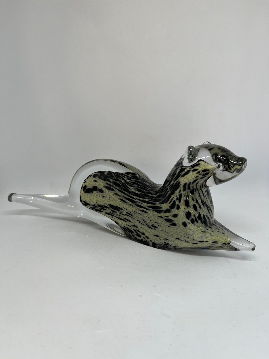 Swedish Crystal Glass Otter, RARE Signed Swedish Art Glass, Lead ...