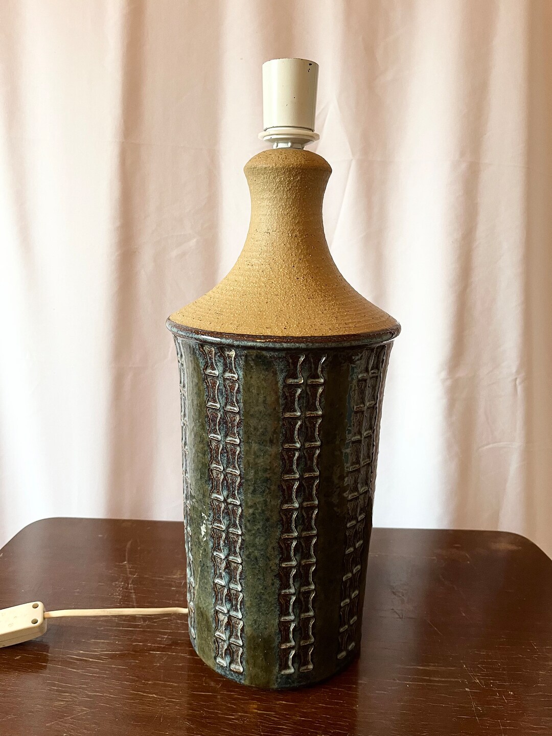 Soholm Ceramic Table or Floor Lamp MINT, XL "bamboo" Lamp, RARE Maria ...