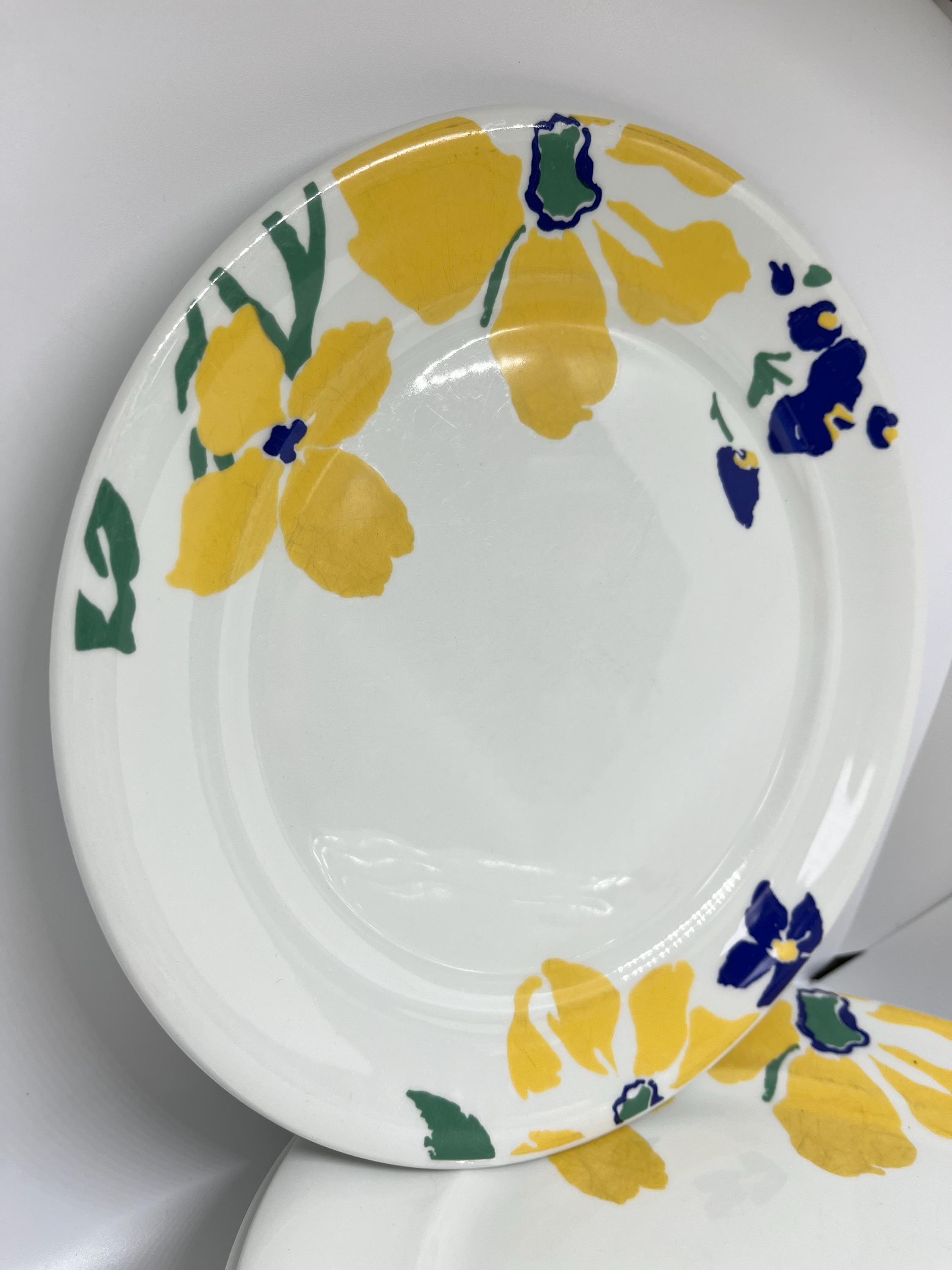 Figgjo Plates, Set of 7 VERY RARE Figgjo Floral Design LARGE Diner ...