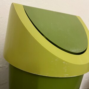 Vintage Bin, Set of Two Different Green Plastic Waste Bins, From the ...