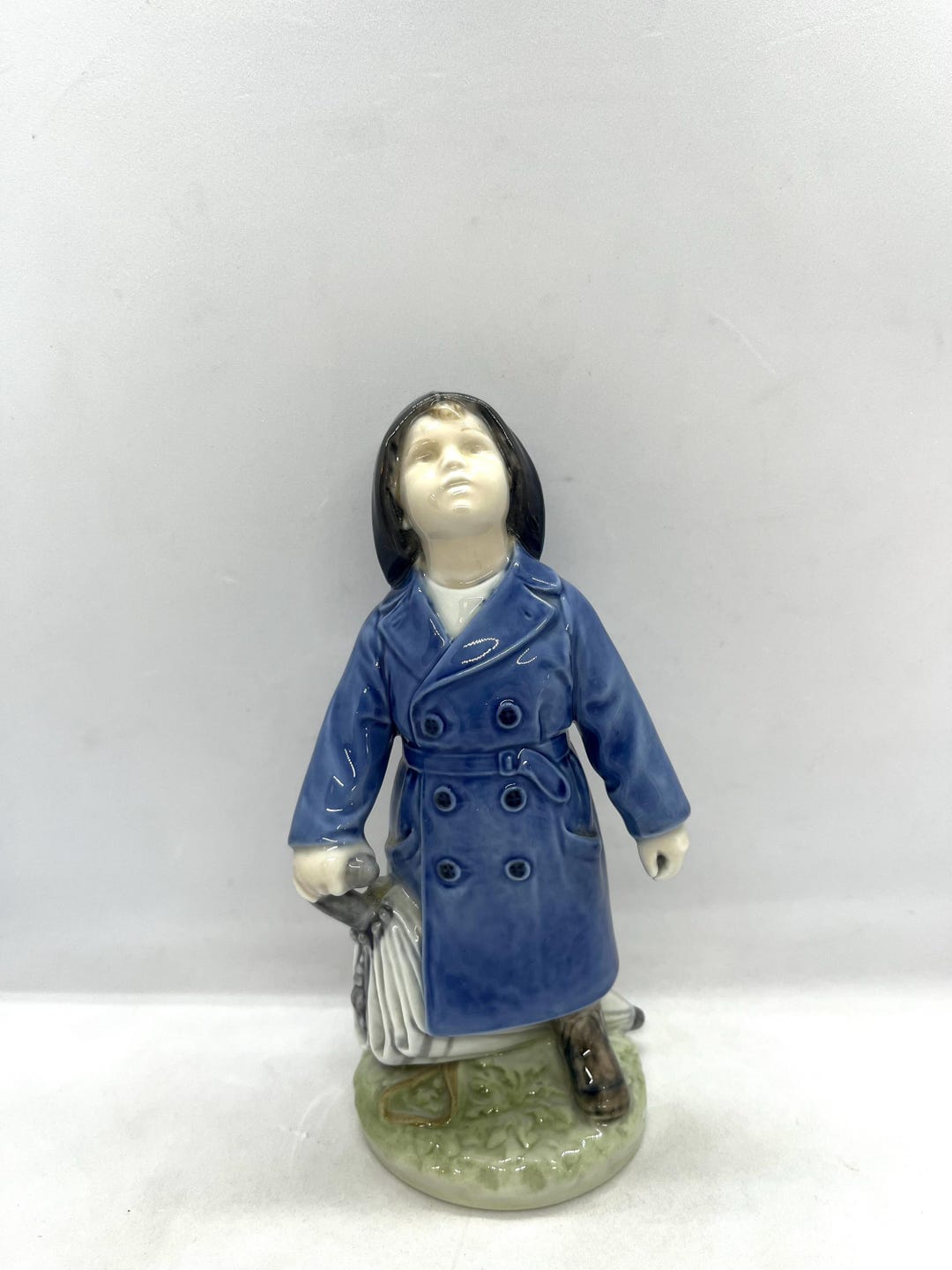 Royal Copenhagen Boy Figurine, Vintage Young Boy With Umbrella and His ...