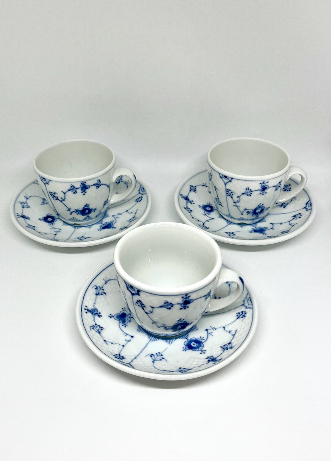 Bing and Grondahl Fluted Coffee Duo Sets, Rare Hand Painted Set of ...