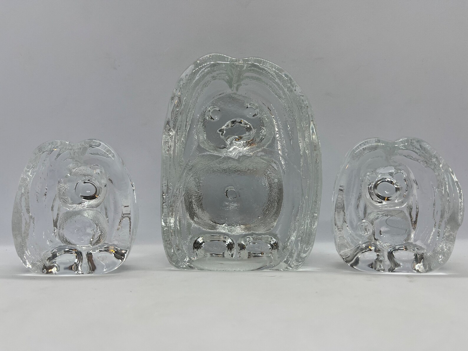 Bergdala Troll Family Heavy Glass, Vintage Glass Troll Sculptures ...
