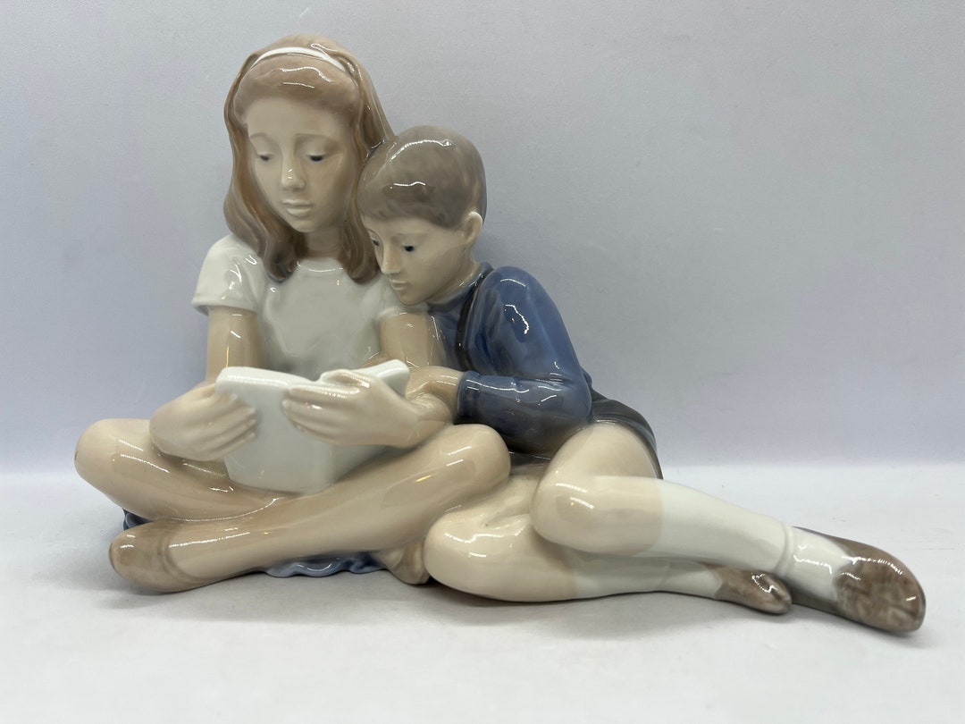 Royal Copenhagen Figurine, Large Antique Extremely Rare Boy and Girl ...