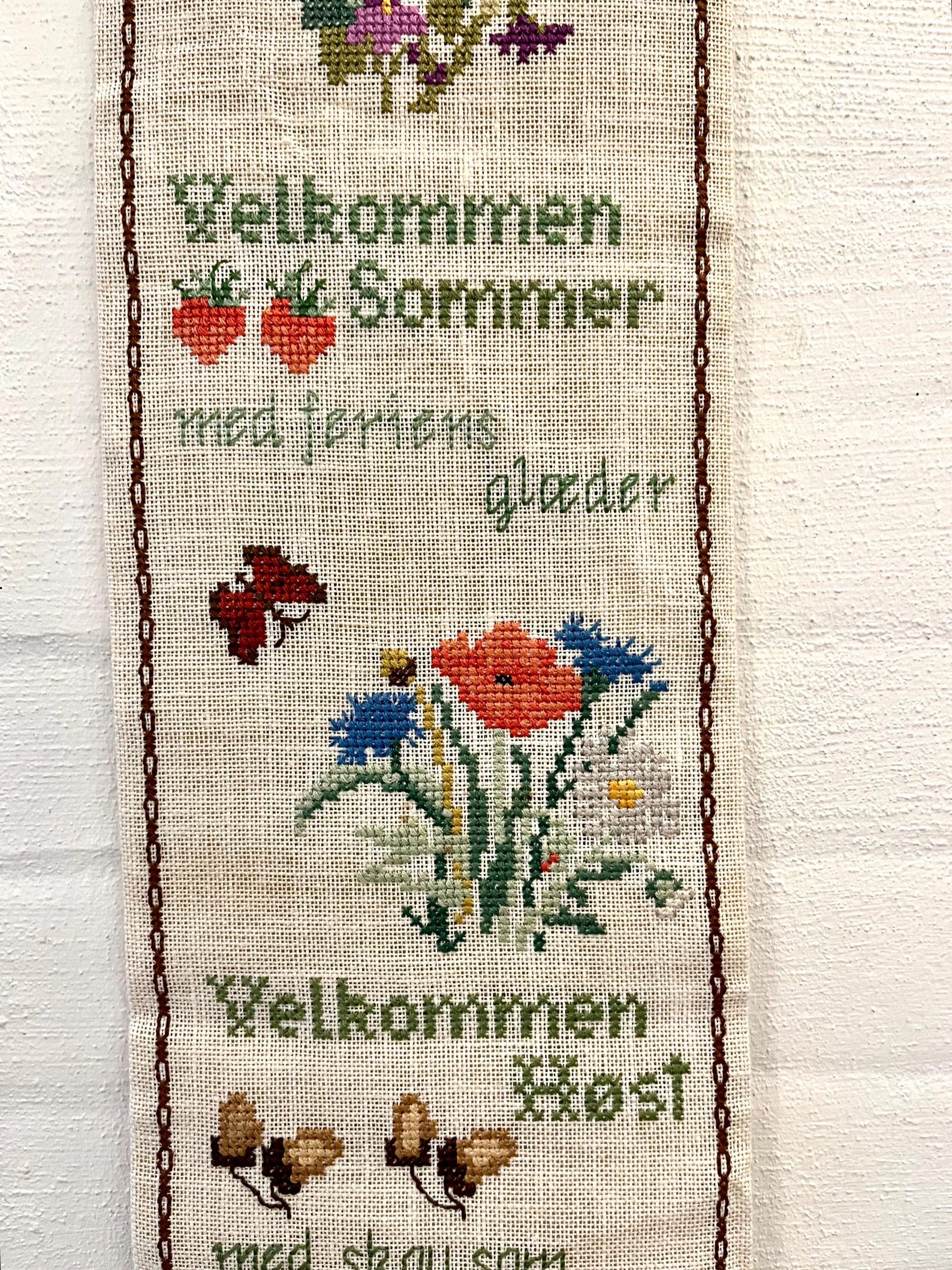Needlepoint Bell Pull With Seasonal Scenes and Sayings Under Each ...