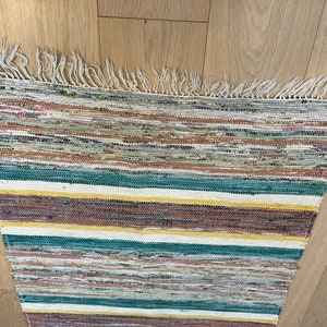 Swedish Vintage Handmade Rag Rug, LARGE 1970s HANDMADE Multicolor ...