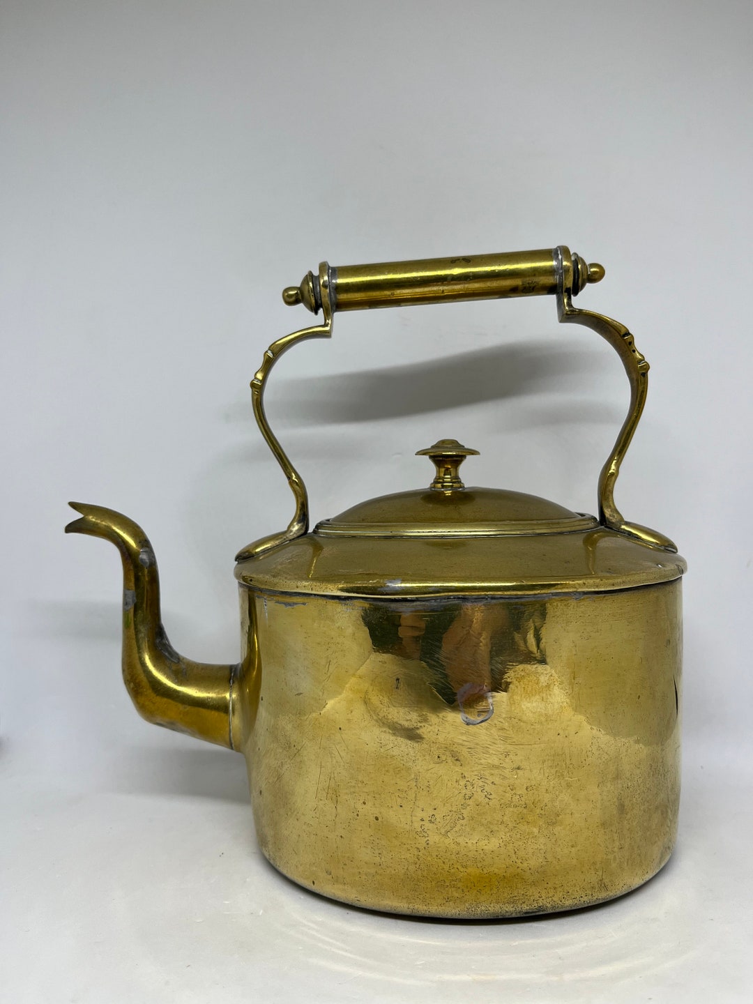 Antique Brass Kettle, 1800s SWS High Quality Craftmanship, Collectible ...