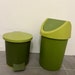 Vintage Bin, Set of Two Different Green Plastic Waste Bins, From the ...
