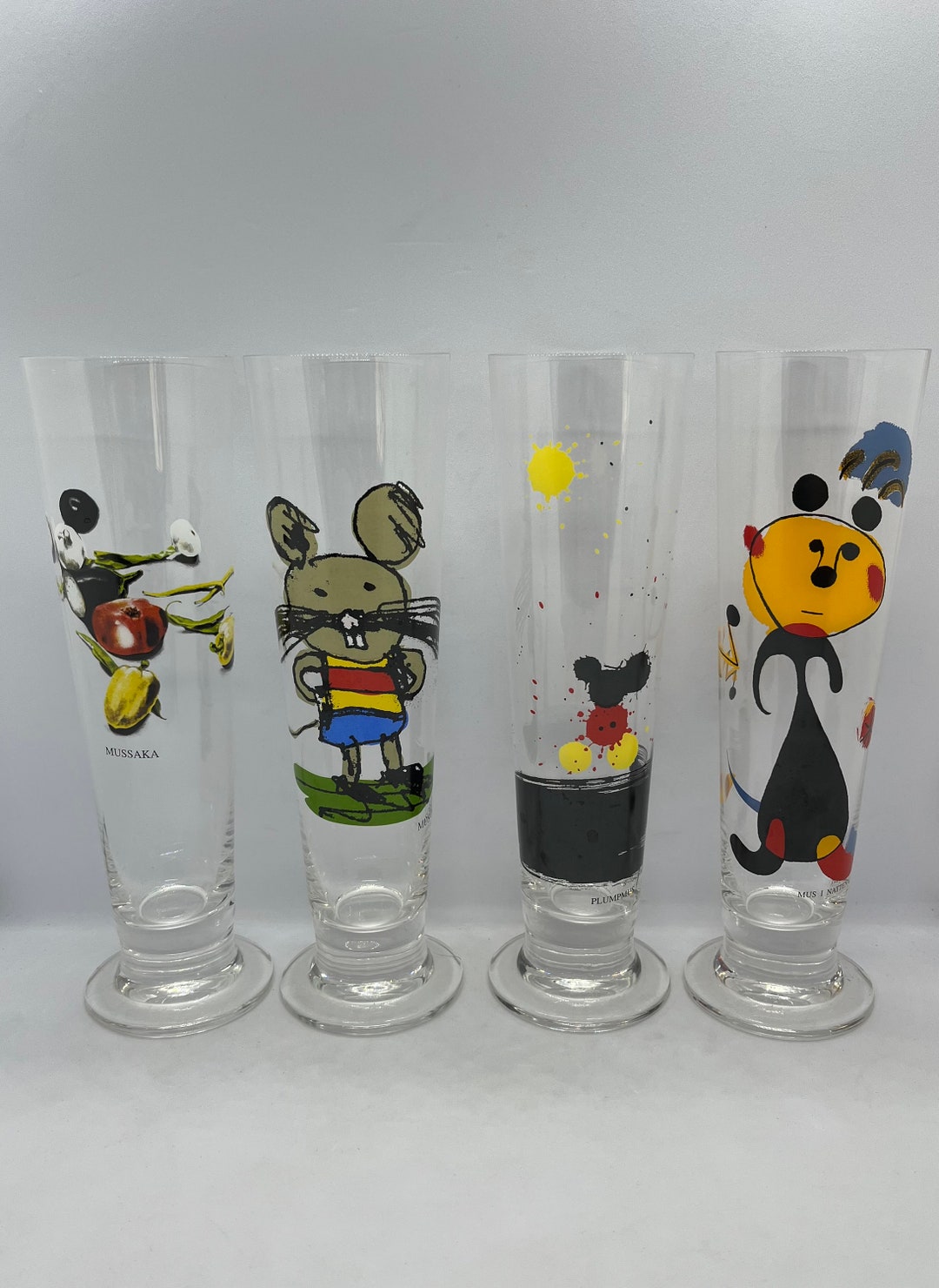 Lasse Åberg Art Glass, Large Beer Glasses, Set of 4 in Original Boxes ...