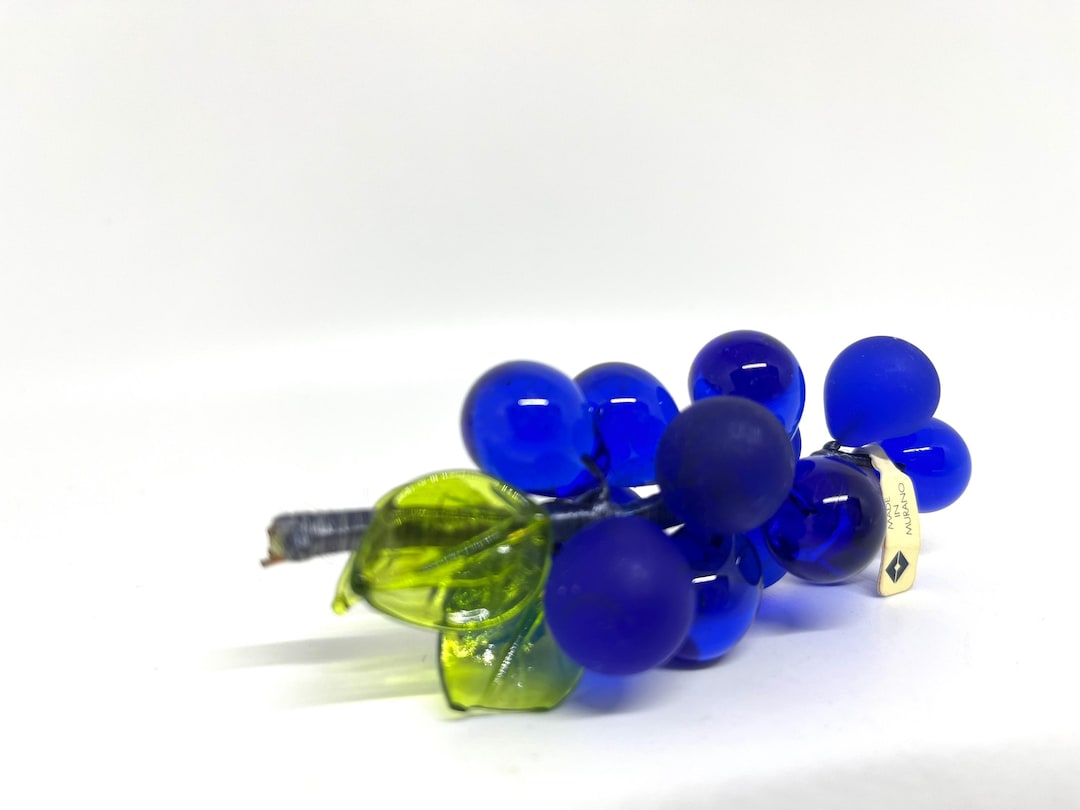 Murano Glass Grape Cluster, Cobalt / Dark Blue Grape Cluster With ...