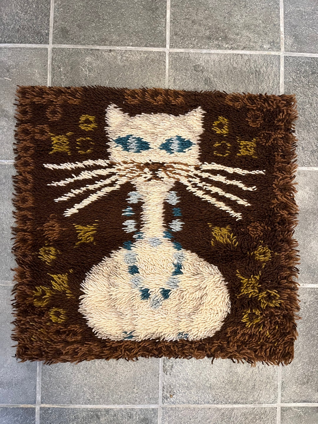 Danish Ege Rya Rug/ Tapestry 100% Wool Cat Motif Small - Etsy