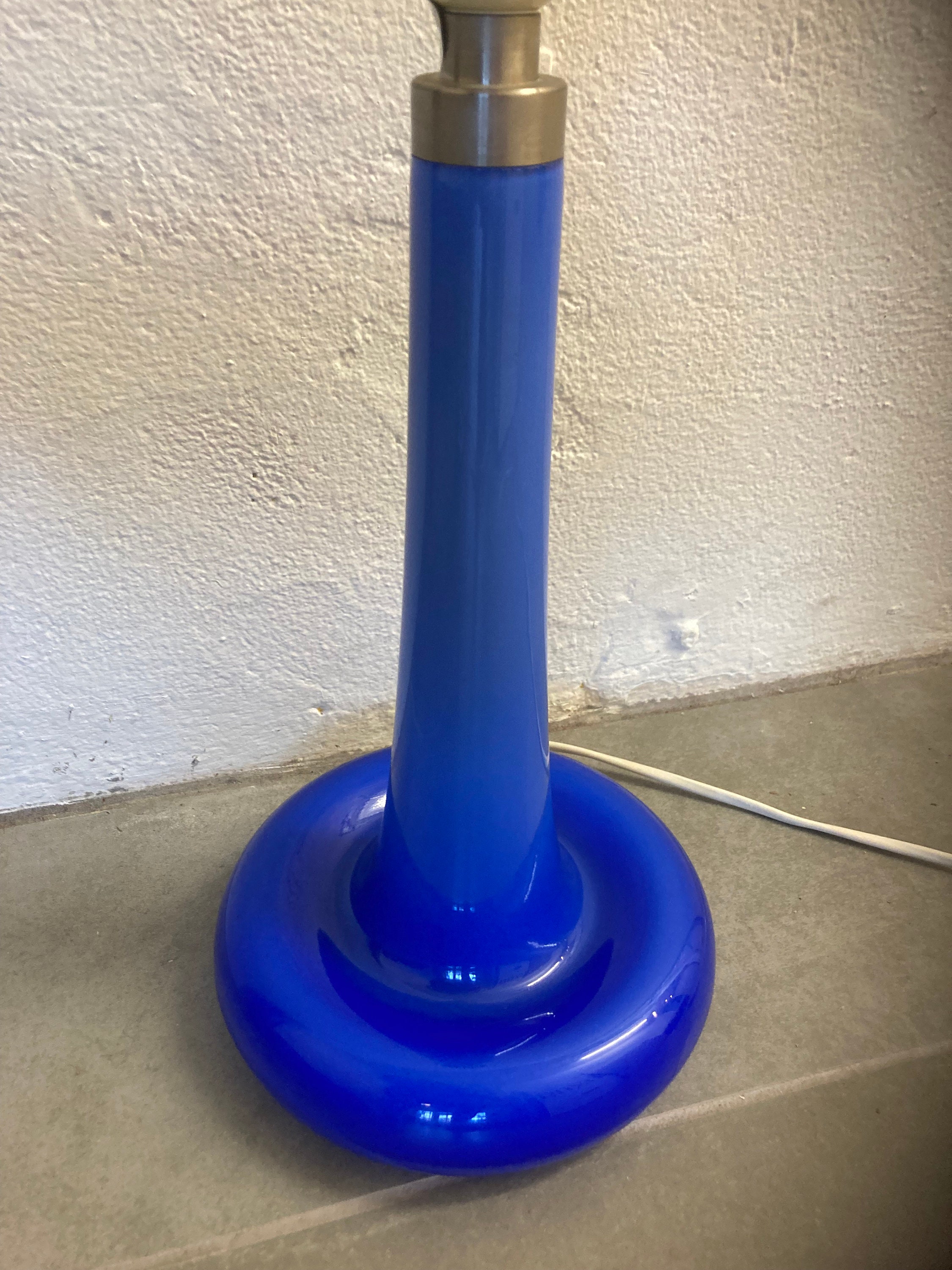 Royal Copenhagen Fleur, Royal Blue Large Glass Table Lamp, EXTREMELY ...