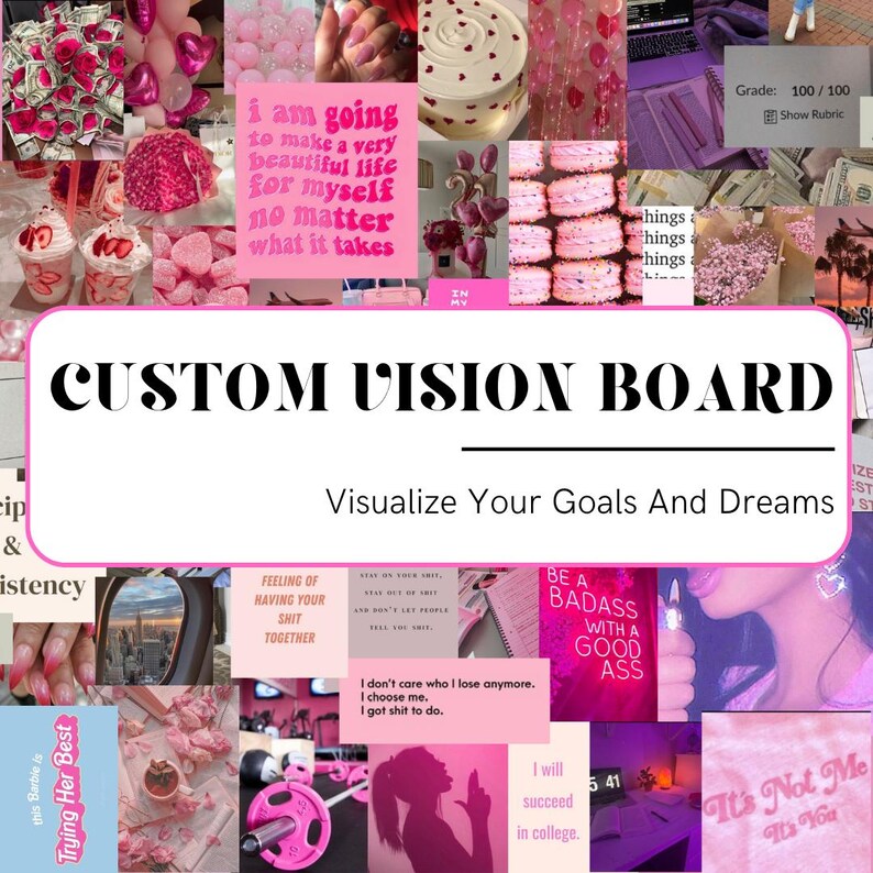 Custom Downloadable Vision Board | Personalized Goal Setting ...