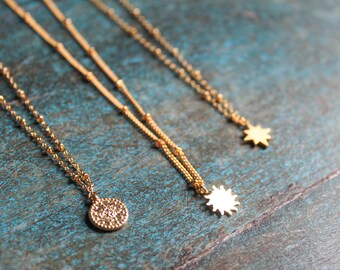 Gold charm necklace | Etsy