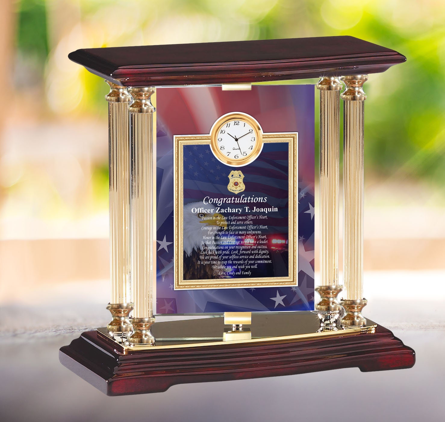 Personalize Swivel 360 Degree Mini Clock Police Officer Sheriff Deputy ...