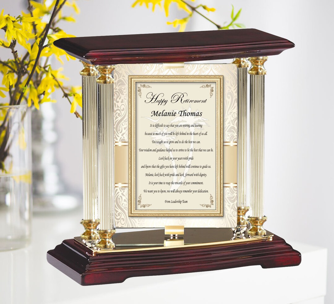 Employee Retirement Plaque Custom Message Gift Award Retiree Employee ...