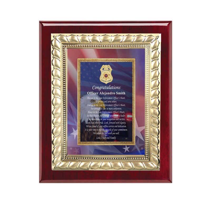 Police Officer Sheriff Deputy Retirement Service Award Present | Etsy