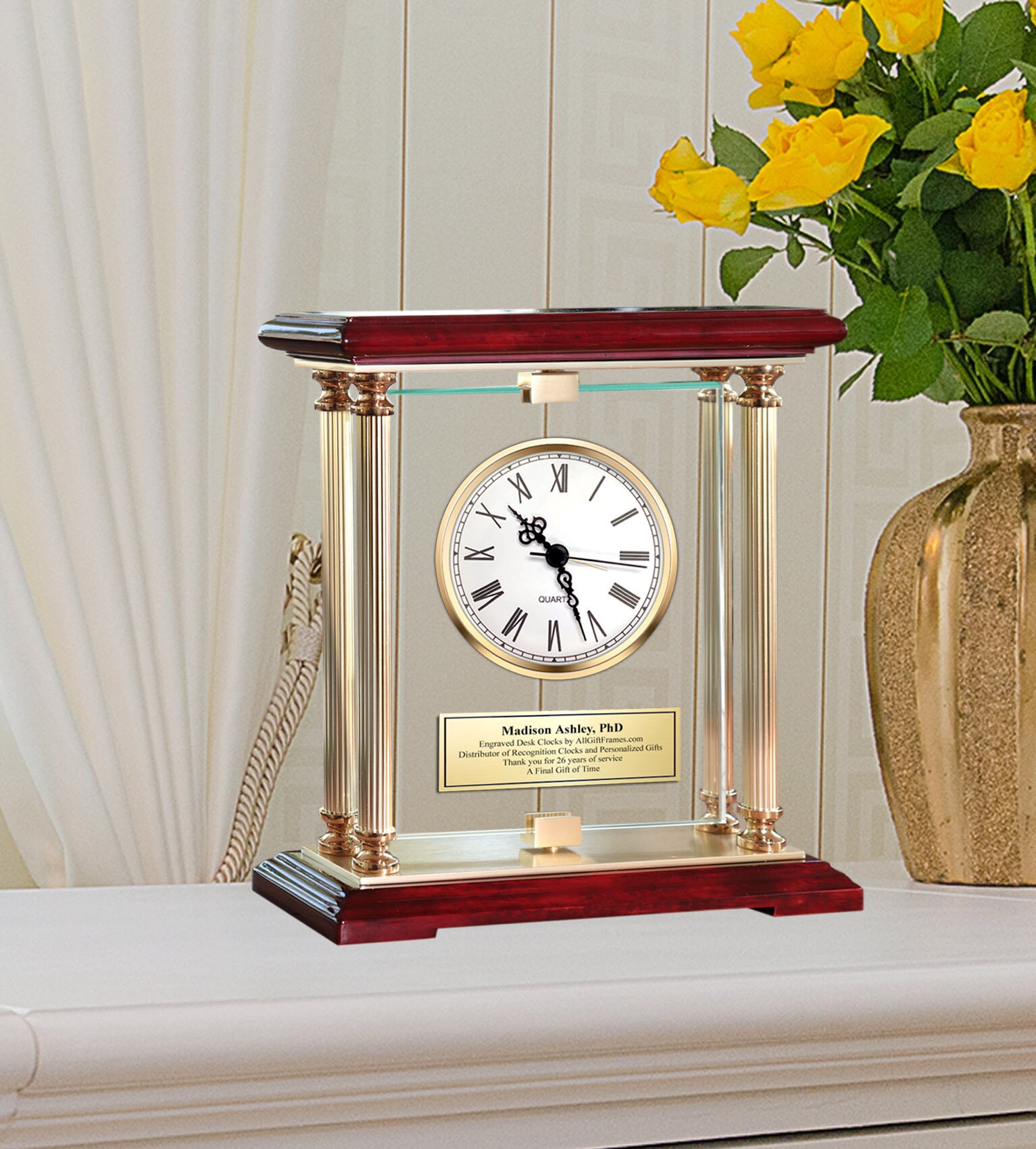 Personalized Award Clock Mantel Anniversary Employee Service - Etsy