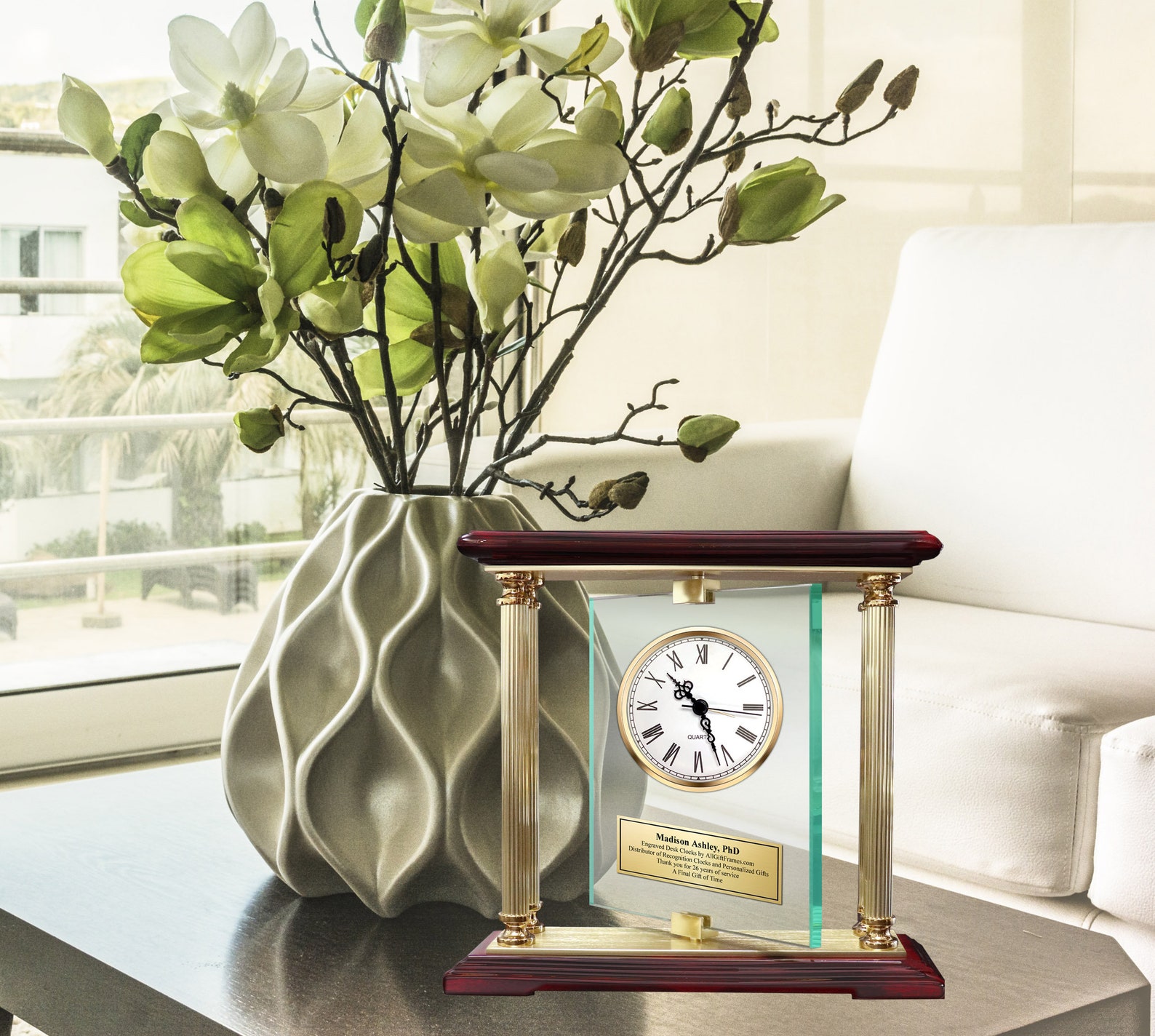 Personalized Award Clock Mantel Anniversary Employee Service - Etsy