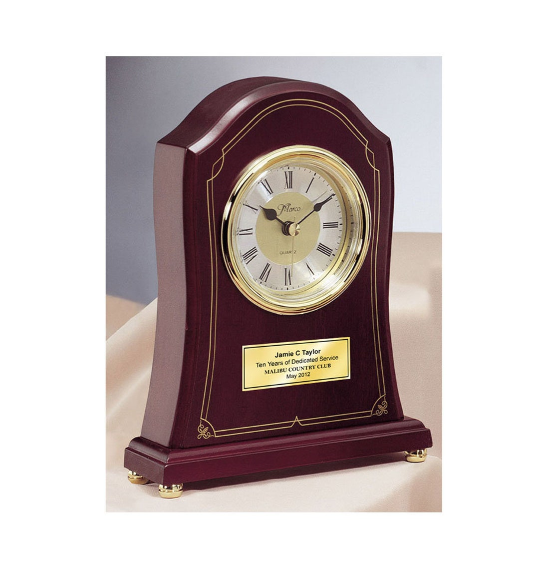 Classic European Rosewood Engraved Desk Mantel Clock With Decor Gold ...