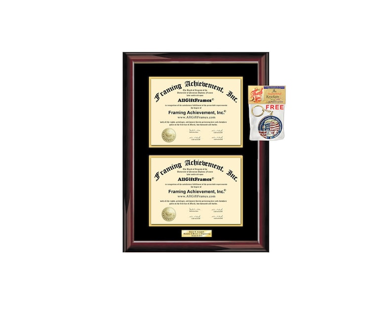 Personalized Double Certificate Holder Case Diploma Frame Glossy ...
