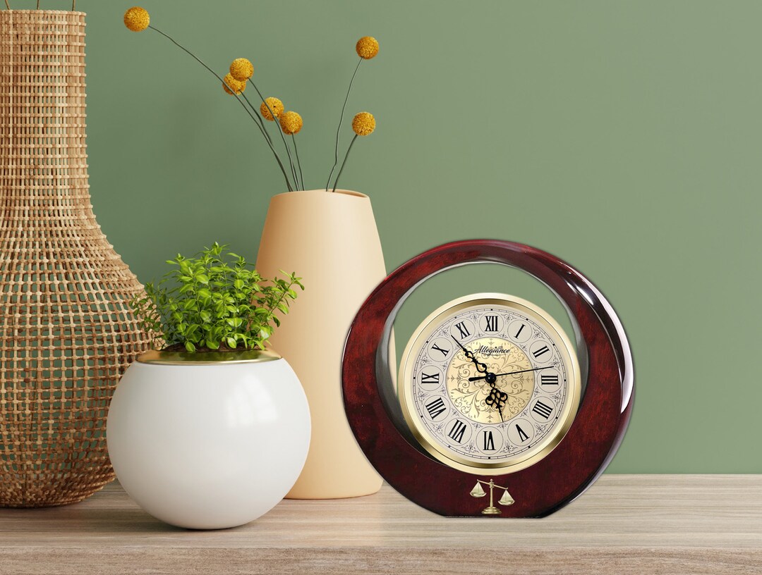 Congratulation Lawyer Attorney Gift Law Scale Logo Desk Clock ...