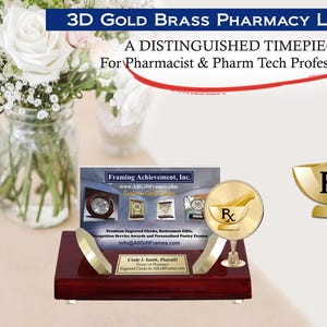 Pharmacist Personalized Desk Business Card Holder Pharmd Name Title ...