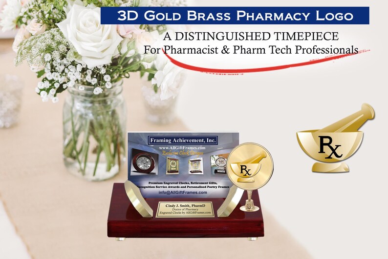 Pharmacist Personalized Desk Business Card Holder Pharmd Name Title ...