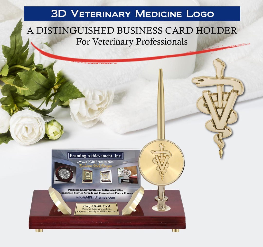 Veterinarian Personalize Desk Business Card Holder Name Engrave ...