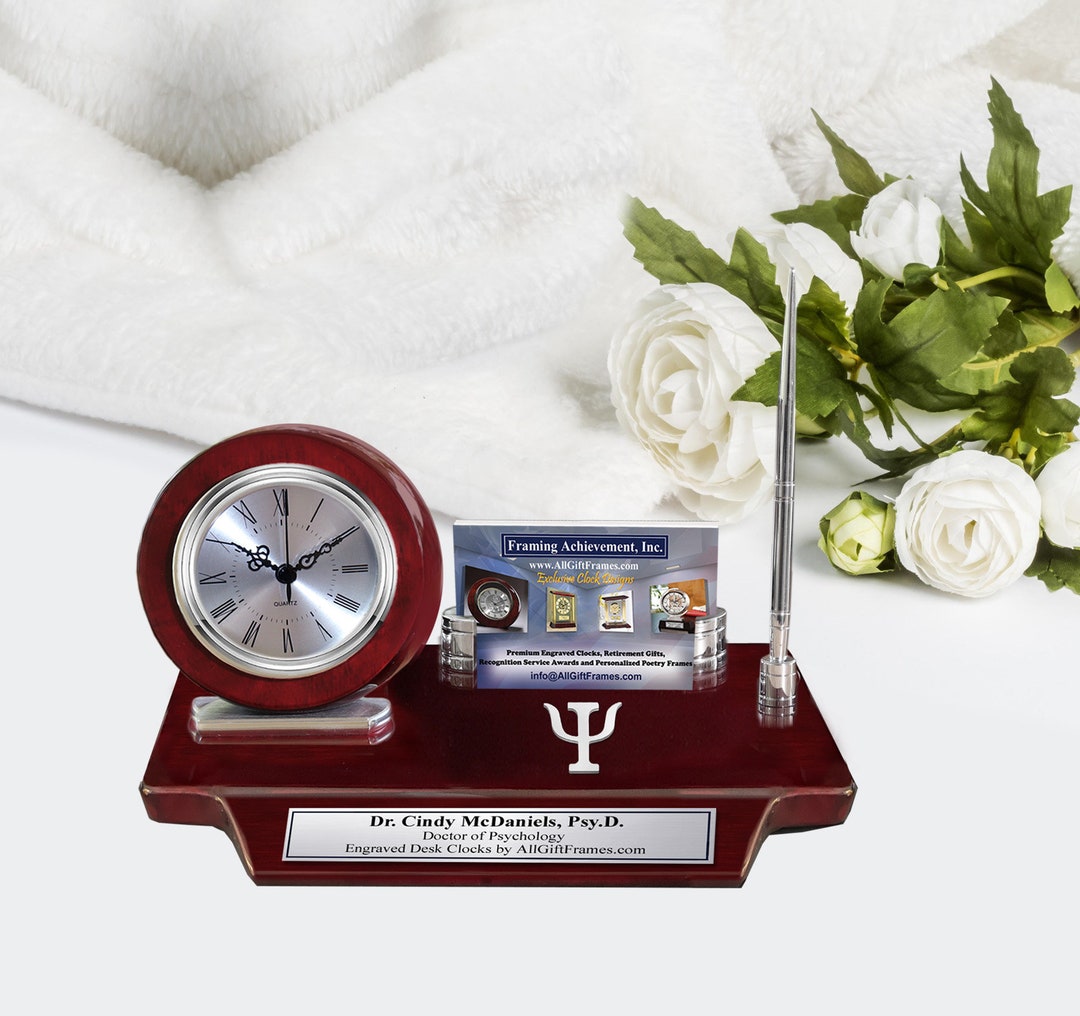 Nameplate Engrave Clock Plaque 3D Psychology Pen Set Card Holder ...