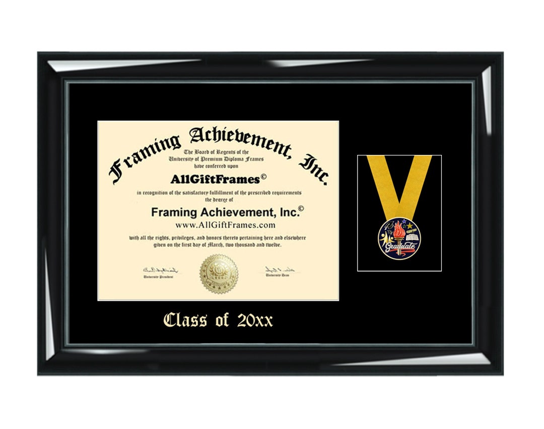 Emboss Certificate Frame Medal Box School Graduate Medallion Graduation ...