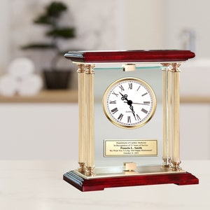 Personalized Award Clock Mantel Anniversary Employee Service Promotion ...