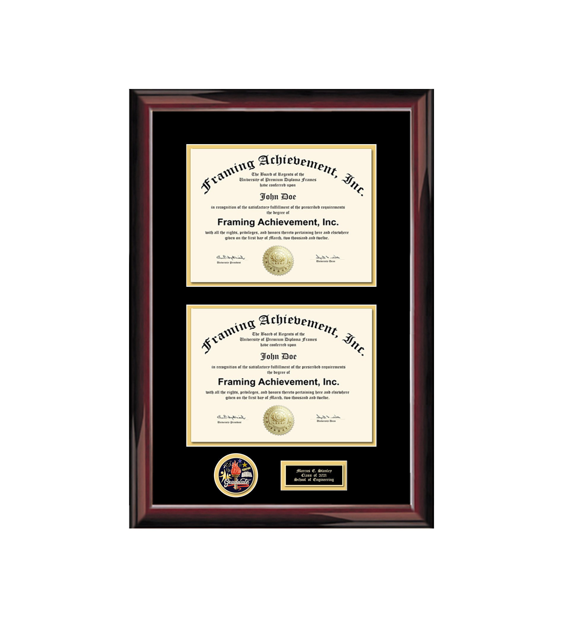 Dual Certificate Frame Double License State Board College Diploma Frame ...