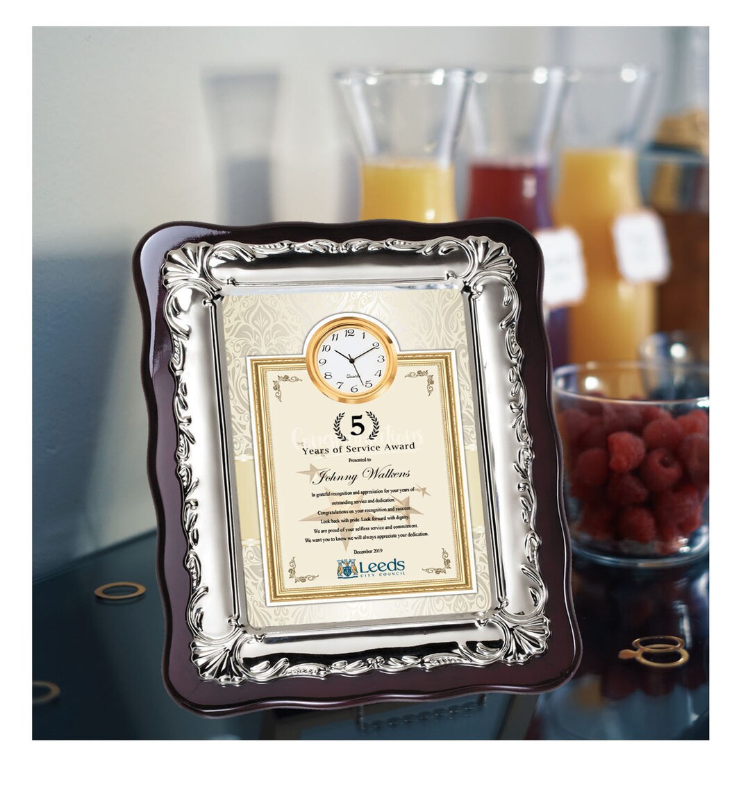 Custom Service Award Clock Plaque Gift Employee Present 8x10 Frame ...