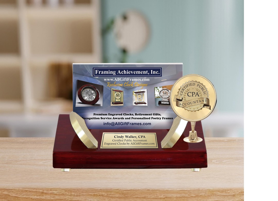 CPA Personalized Desk Business Card Holder for Certified Public ...