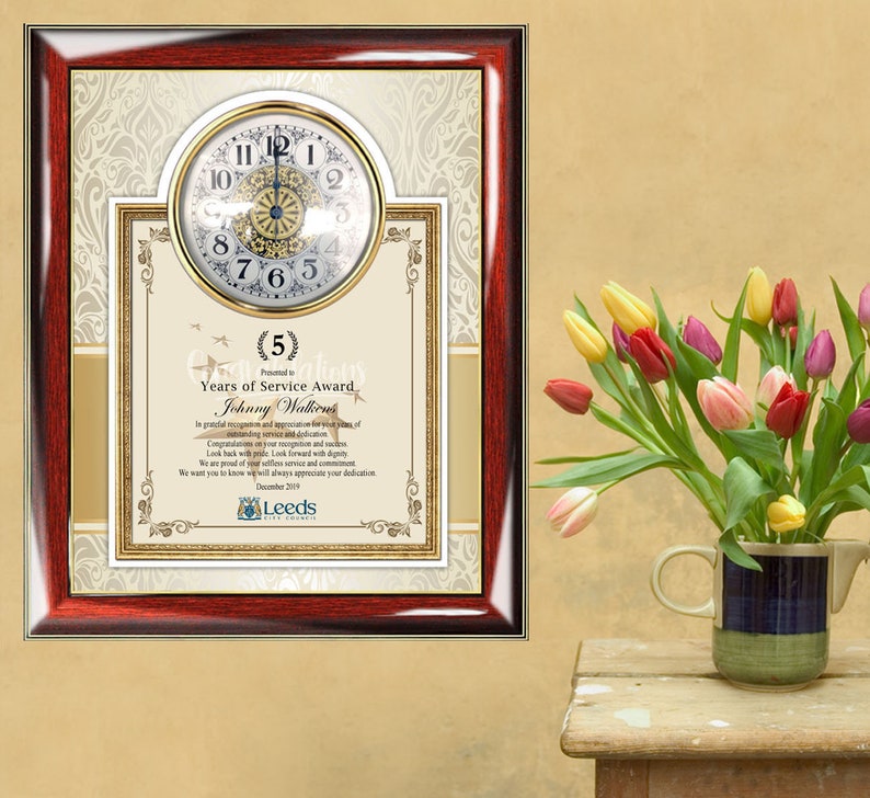 Recognition Service Award Year of Service Present Clock Frame Employee ...