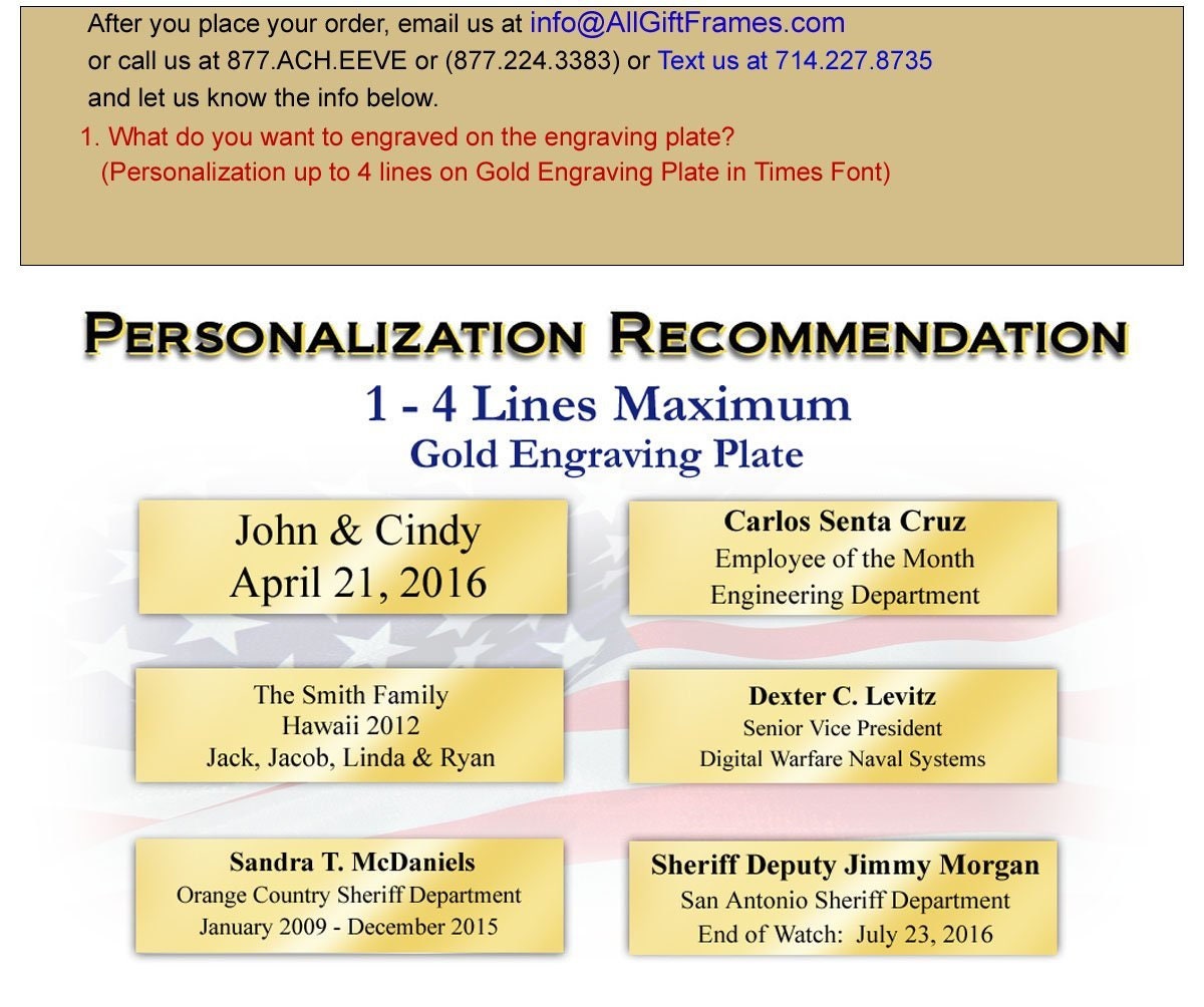 Engraved Portrait Photo Frame Personalized Etching Picture Framing 8x10 ...