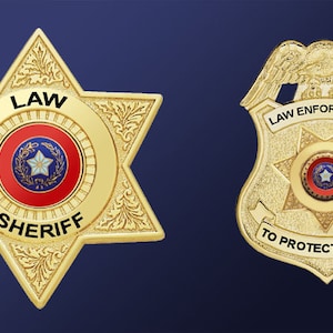 Policeman Sheriff Gift Gold Metal Border Retirement Plaque Present ...