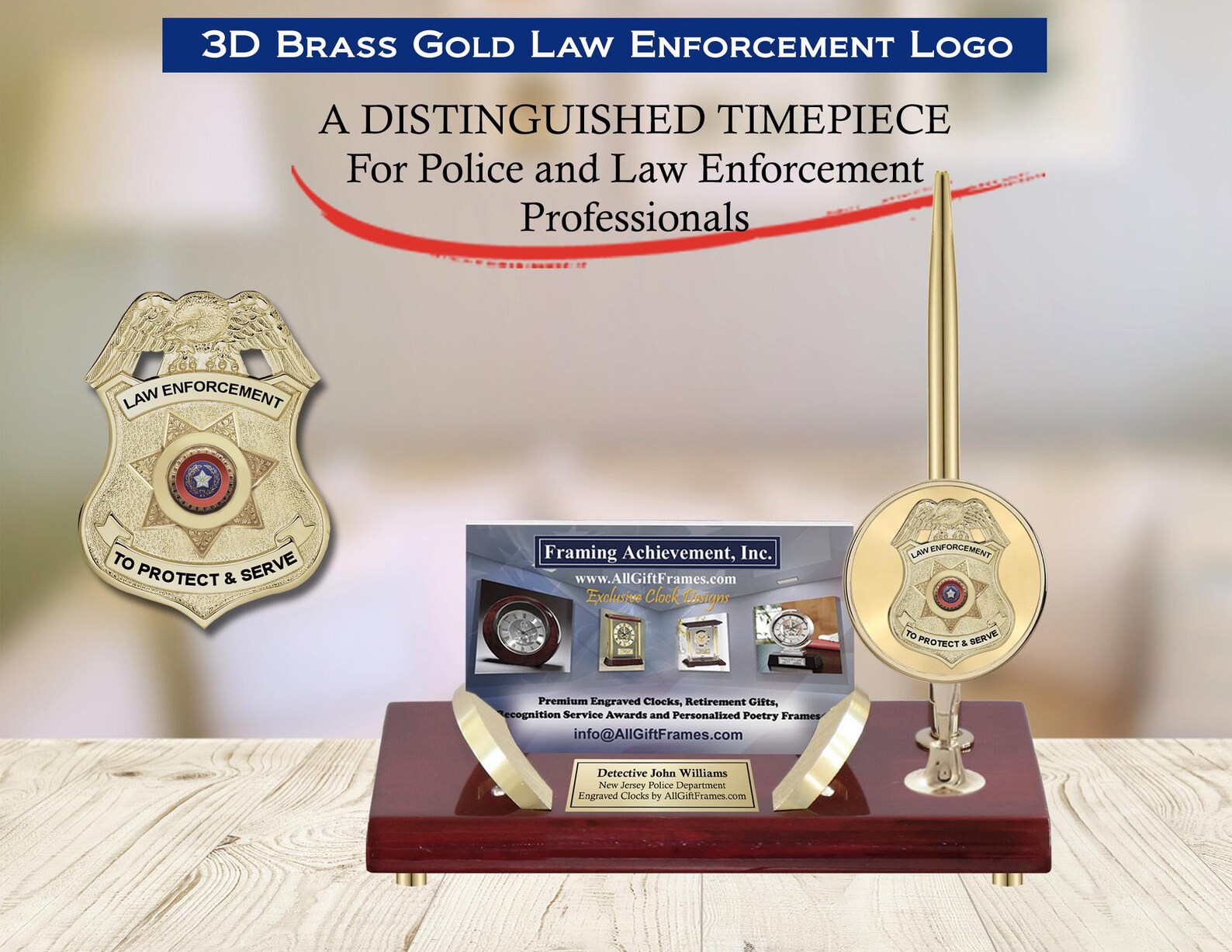 Personalize Desk Business Card Holder Name Display State Trooper ...