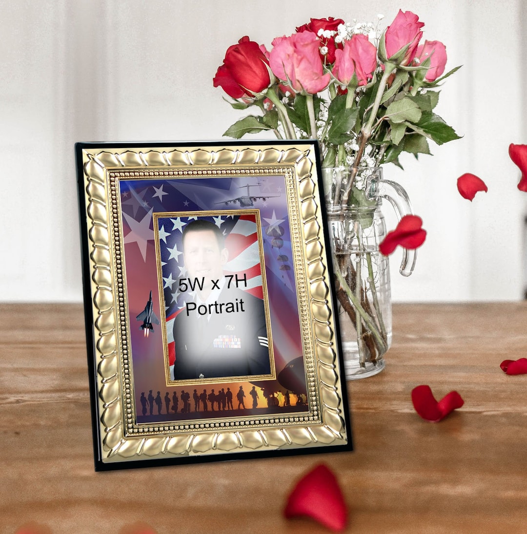 USAF Photo 5x7 Picture Frame Photograph Air Force Plaque Matted Gold ...