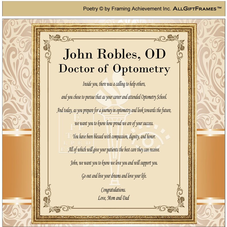 Personalized Optometry School Graduation Gift for School Optometrist ...