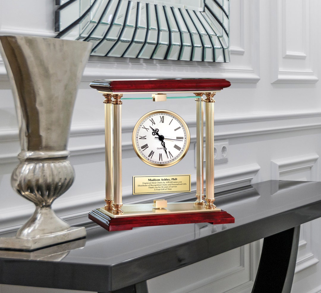 Personalized Award Clock Mantel Anniversary Employee Service - Etsy