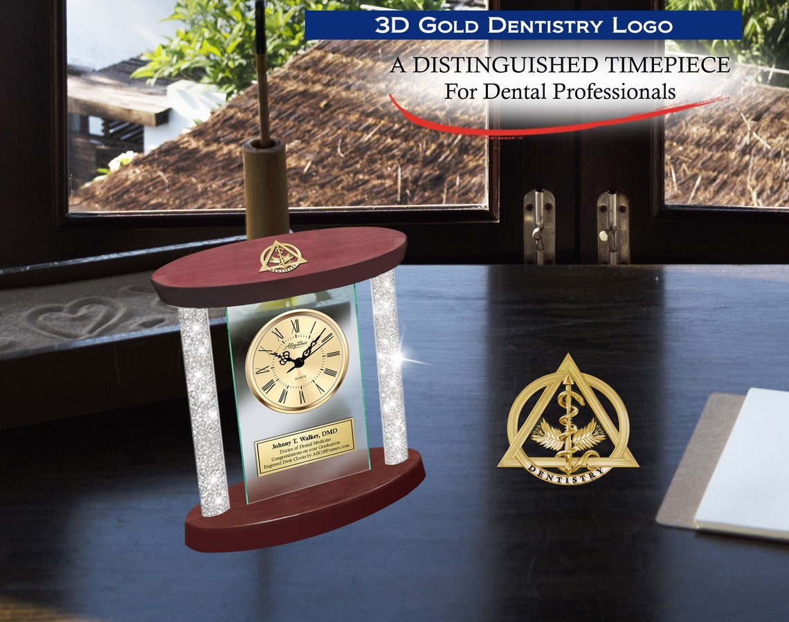 Dentistry Gift Dentist Logo Unique Diamond Column Engraved Clock Award ...