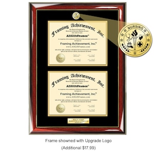 College Double Major Diploma Frame Dual Two Certificate Dual Plaque ...