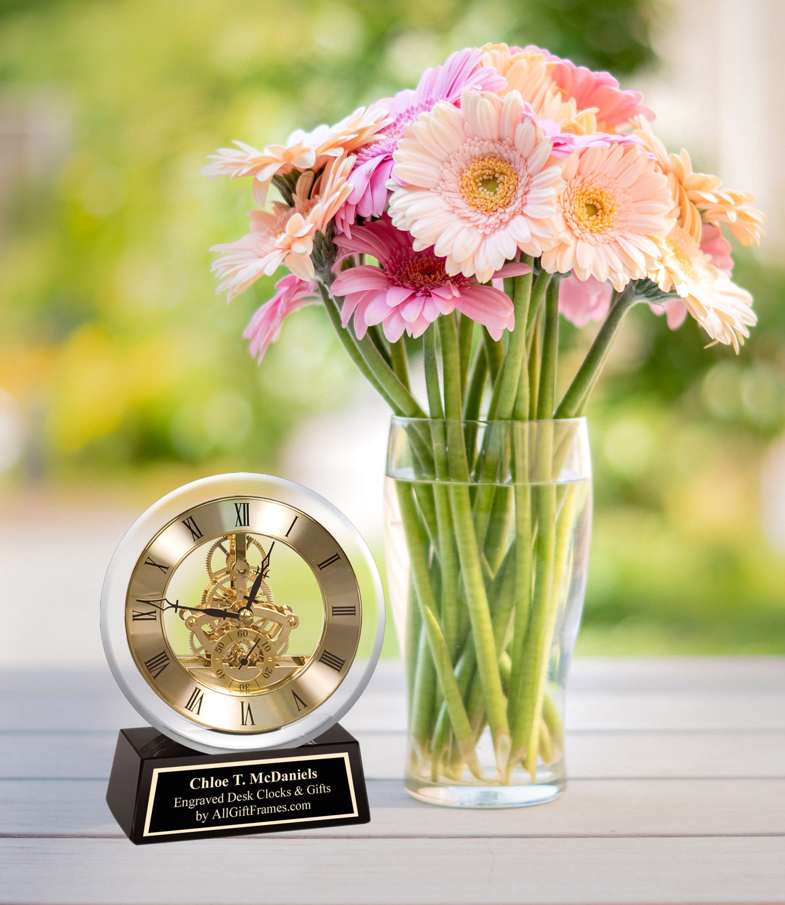 Desktop Engraved Desk Clock Engineer Gear Table Clocks - Etsy