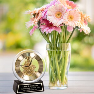 Desktop Engraved Desk Clock Engineer Gear Table Clocks Engineering ...