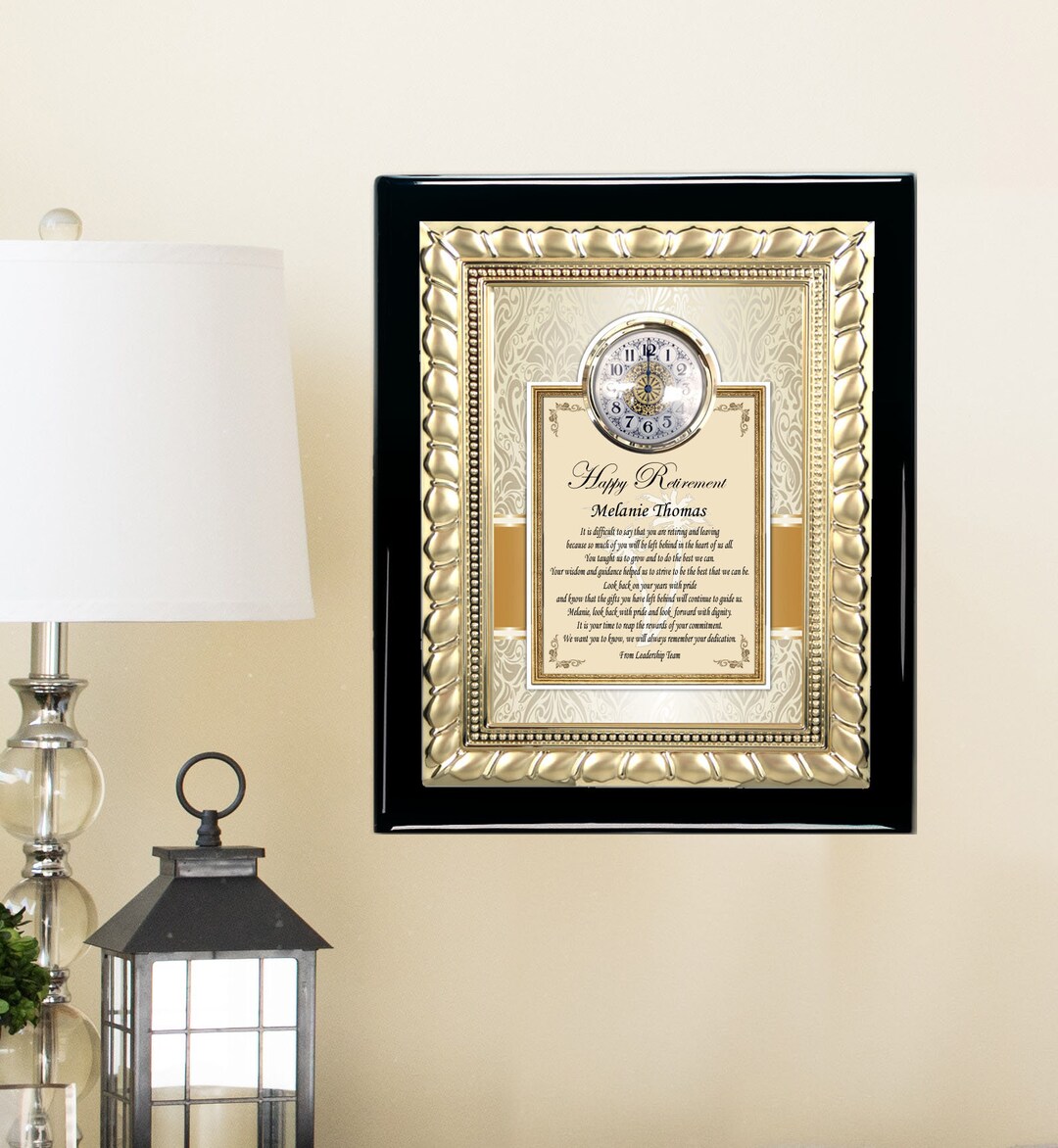 Custom Retirement Gift Plaque Present Coworker Boss Friend Service ...