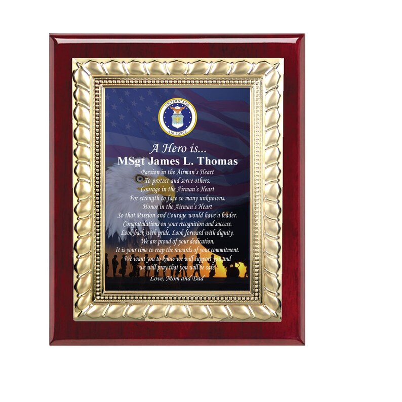 Military Veteran Retirement Gift Message Plaque Present Outstanding ...